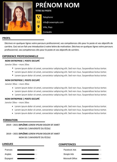 Modèle De CV Belgique Gratuit à télécharger au format Word