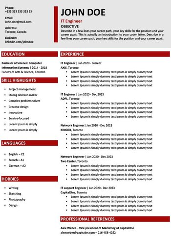 Modèles de CV Anglais Gratuits à télécharger (Word et PPT)