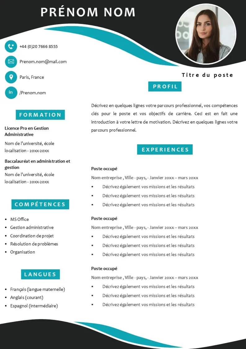 CV Vide Prêt à modifier avec Word (Modèle gratuit à télécharger)