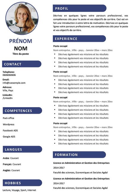 Modèle de CV Gratuit pour 2025 | [DOC - PPT]