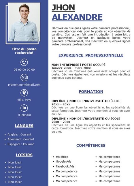 Templates de CV Word gratuits à télécharger sans abonnement