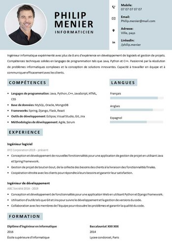 CV Informatique (IT) Gratuit télécharger | CV Word