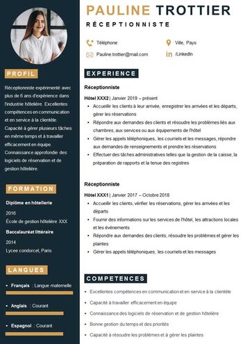 CV Réceptionniste 2025 : Téléchargez ce Modèle Word Gratuit